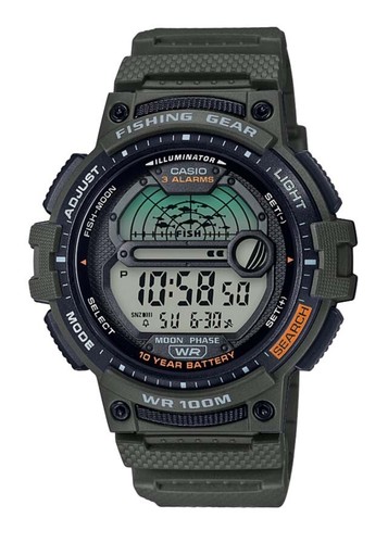 Casio WS-1200H-3AV, 10 Year Battery Watch, 100 Meter, Fishing Gear,3 ...