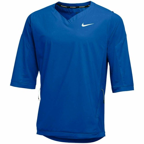 NEW NIKE MLB BASEBALL JACKET SHORT SLEEVE SHIRT CAGE JACKET ROYAL BLUE ...