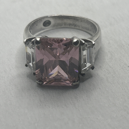 Sterling Silver Pink Ice CZ Ring Princess Cut cz Sz 6.5, 925 | eBay