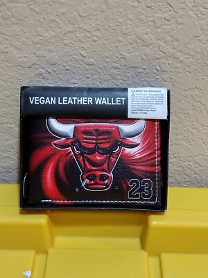 CHICAGO BULLS WALLET CHICAGO BULLS #23 HANDCRAFTED VEGAN LEATHER MENS ...