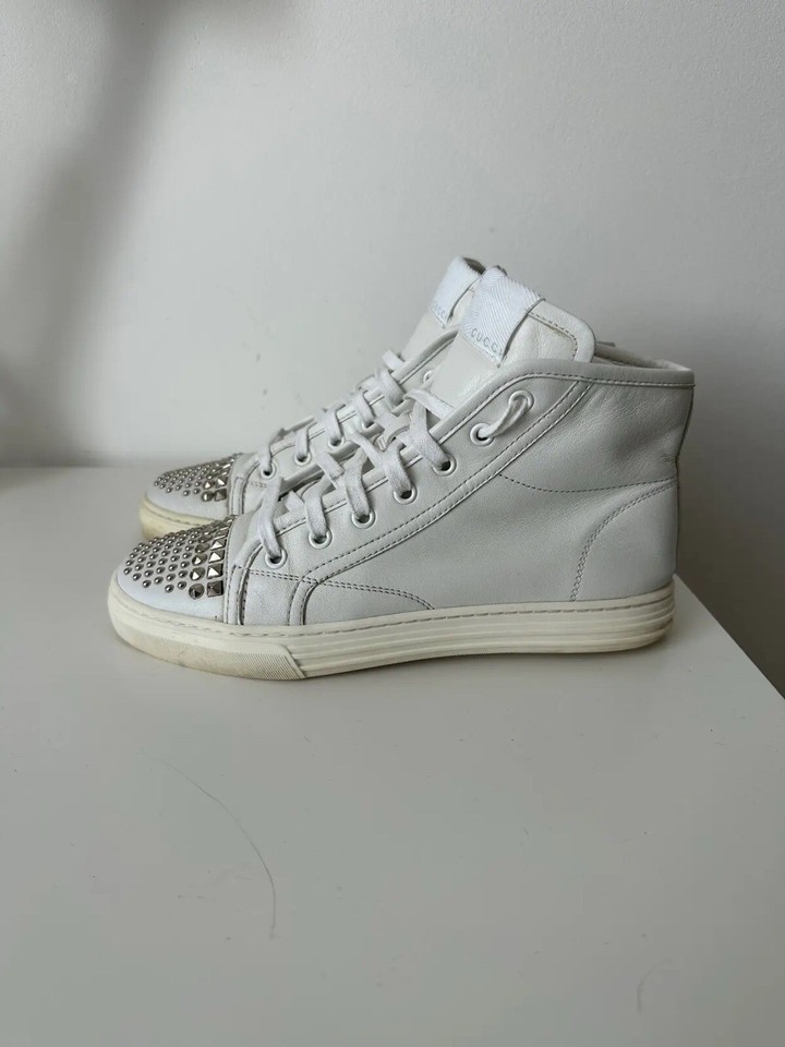 Gucci 36,5 G High Top Sneaker Nappa/Morea Great White #370875 BBD00 ...