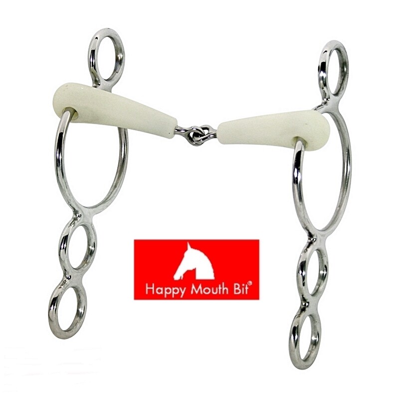 Person Happy Mouth Bit 2 Calls Dutch Gag Bit Single Jointed 4-Ring ...