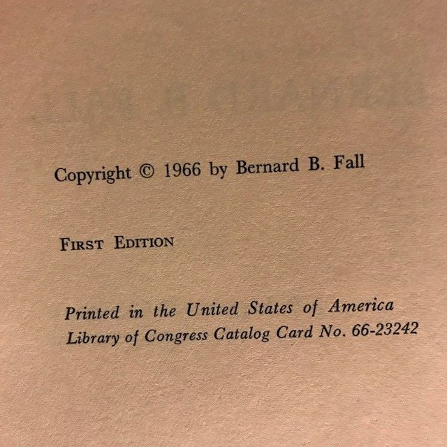 FIRST EDITION HELL IN A VERY SMALL PLACE BY BERNARD FALL Vietnam War ...