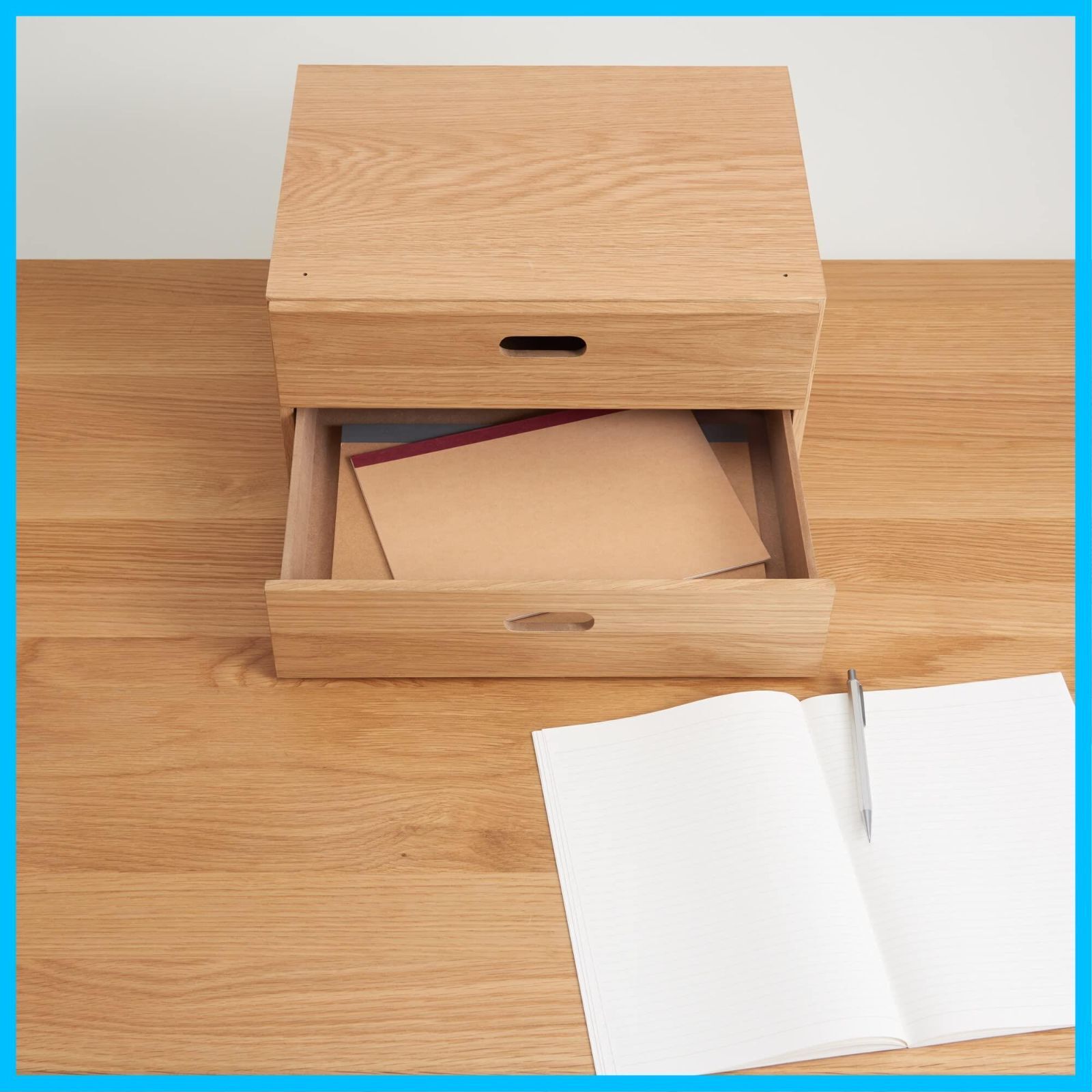 Muji Stucking chest oak half drawer 2-drawers W37 x D28 x H18.5cm Japan ...