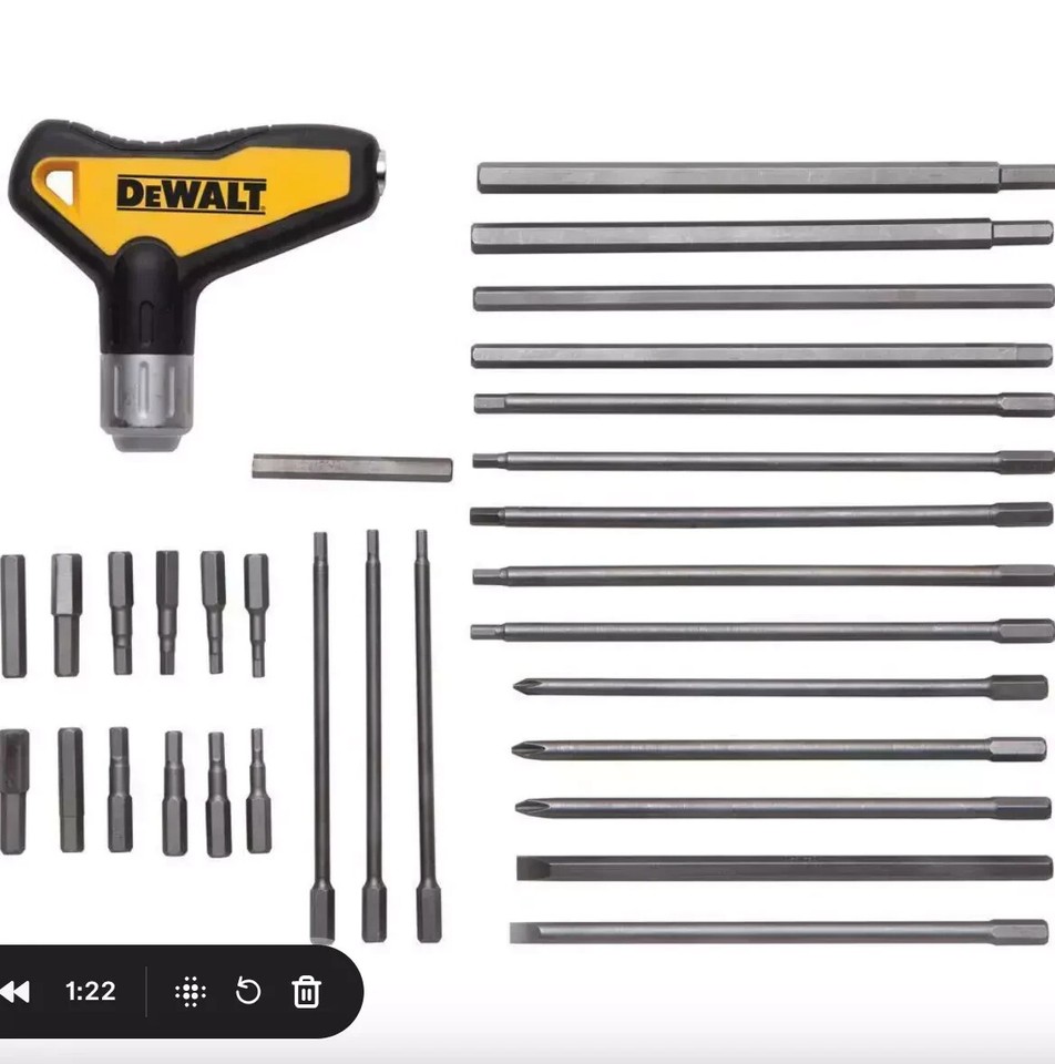 31 Piece Ratcheting T Handle Set Allen Wrench Hex Key Metric Tool Kit ...