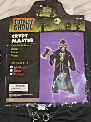 NWT - Crypt Master Halloween Costume Size Medium Ages 8-14 Boys Girls ...