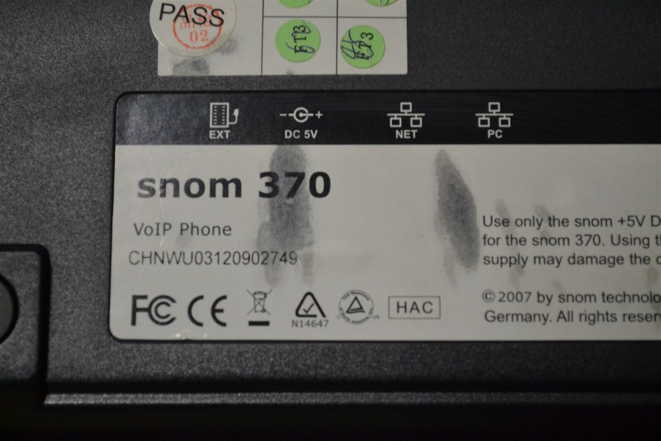 SNOM 370 Black SIP VoIP Telephone 3039 w/Black Ethernet Cable, Black ...