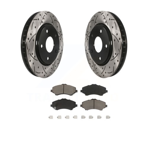 Front Drilled Slotted Brake Rotors Pads Kit for 2008-2016 Dodge Grand ...