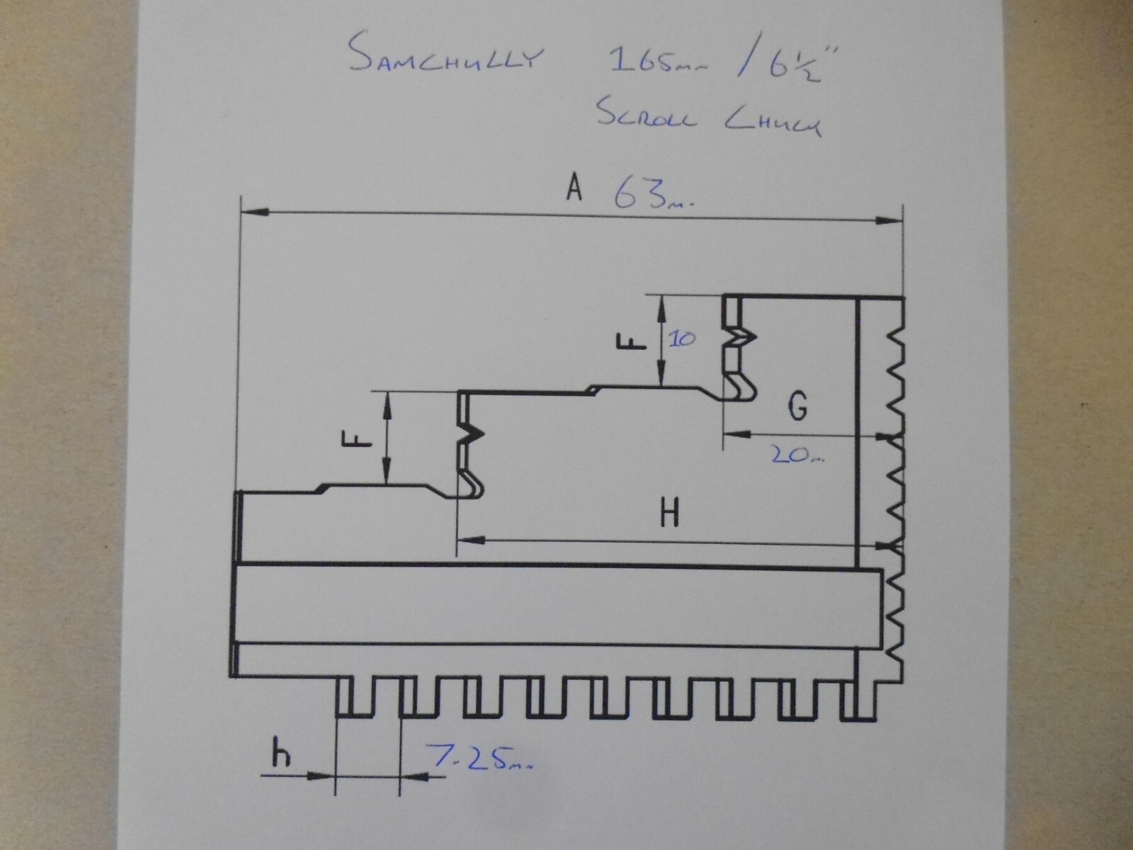 Hard Internal & External Jaws For 165mm Samchully 3 Jaw Scroll Chuck ...
