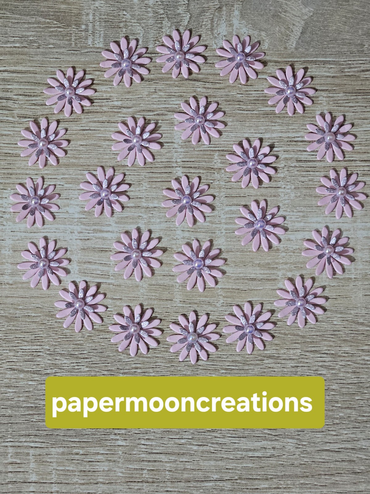 24 Layered Pink Daisy Flower Embellishments For Toppers & Card Making ...