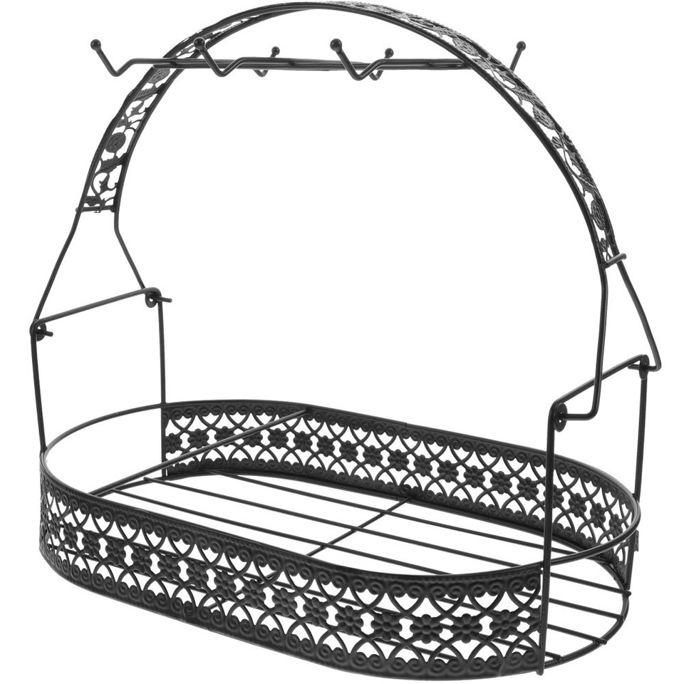 Ceramic Cups Shelf European Style Coffee Cup Rack Cup Organizer Carved ...