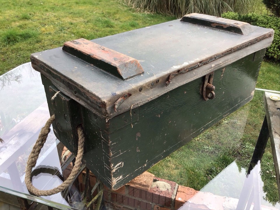WW2 ERA BRITISH ARMY WOODEN TOOL BOX WITH ROPE HANDLES, LAND ROVER, 4X4 ...