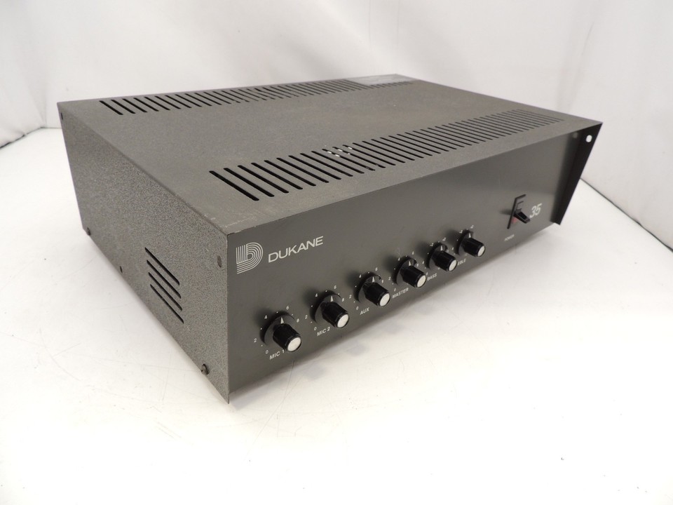 Vintage 80' Dukane 35 PA Amplifier 2 Mic Aux 4/8/16Ω 25V/70V Excellent ...