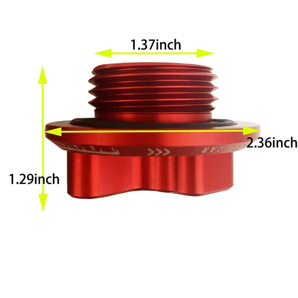 RED Alloy Screw-In Oil Filler Fuel Tank Cap Valve Cover Cap Car ...