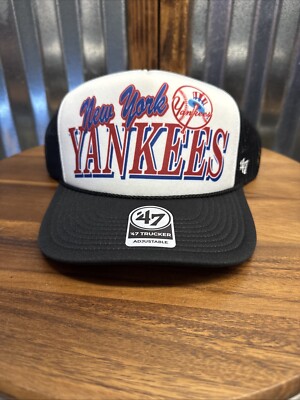 '47 Brand New York Yankees Foam Trucker Rope Mesh Snapback Baseball Hat ...