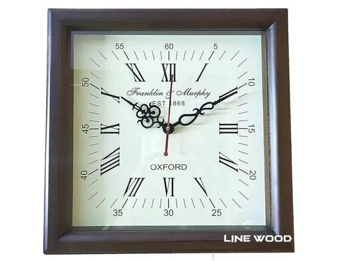 Handmade Wooden Wall Clock Vintage Style Square Shape For Home & Office ...