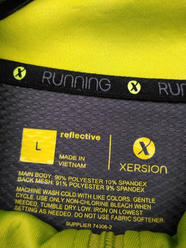 Xersion Track Jacket Mens Large Green Quick Dri Stretch 1/2 Zip Long ...