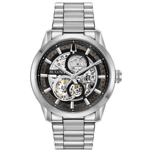 Bulova Men's Classic Sutton Stainless Steel Automatic Watch Skeleton ...