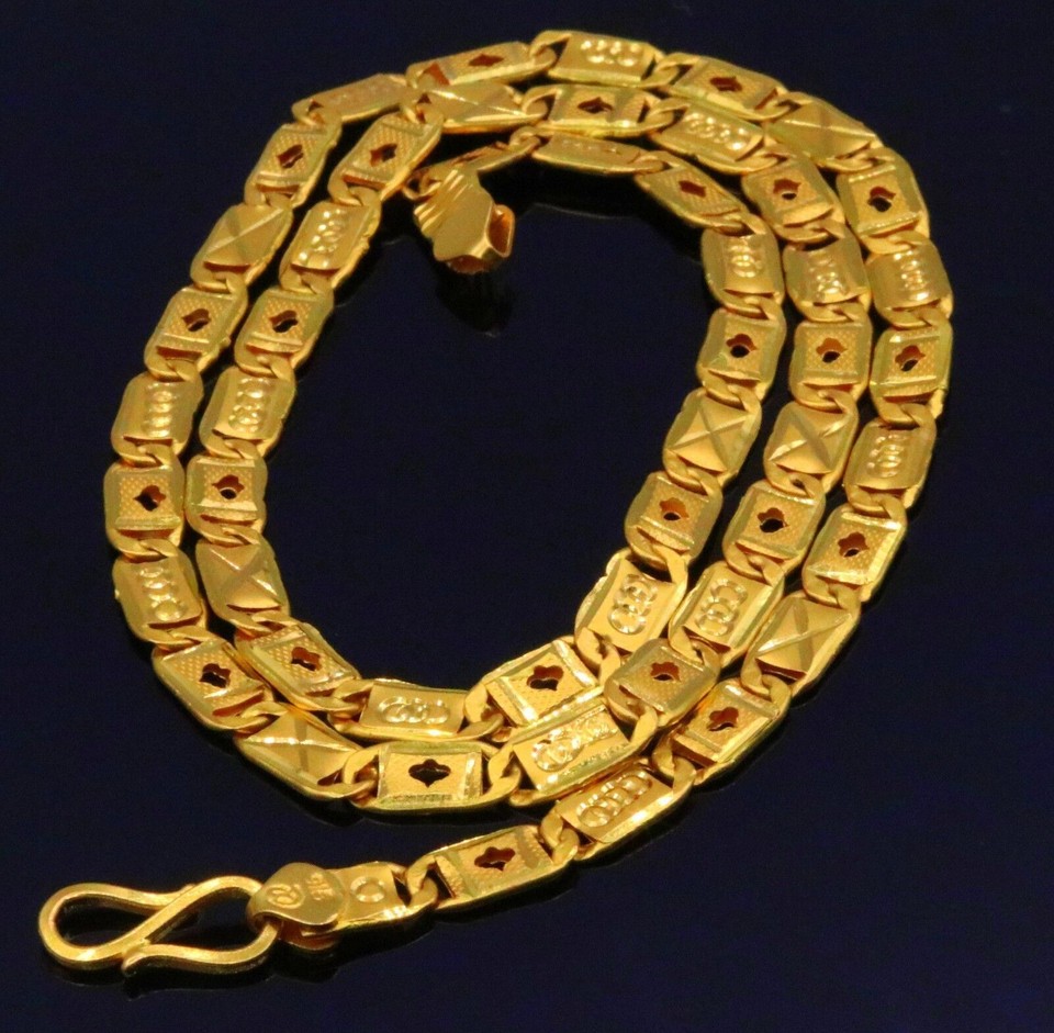 22kt yellow gold handmade Nawabi chain hallmarked chain gifting heavy ...