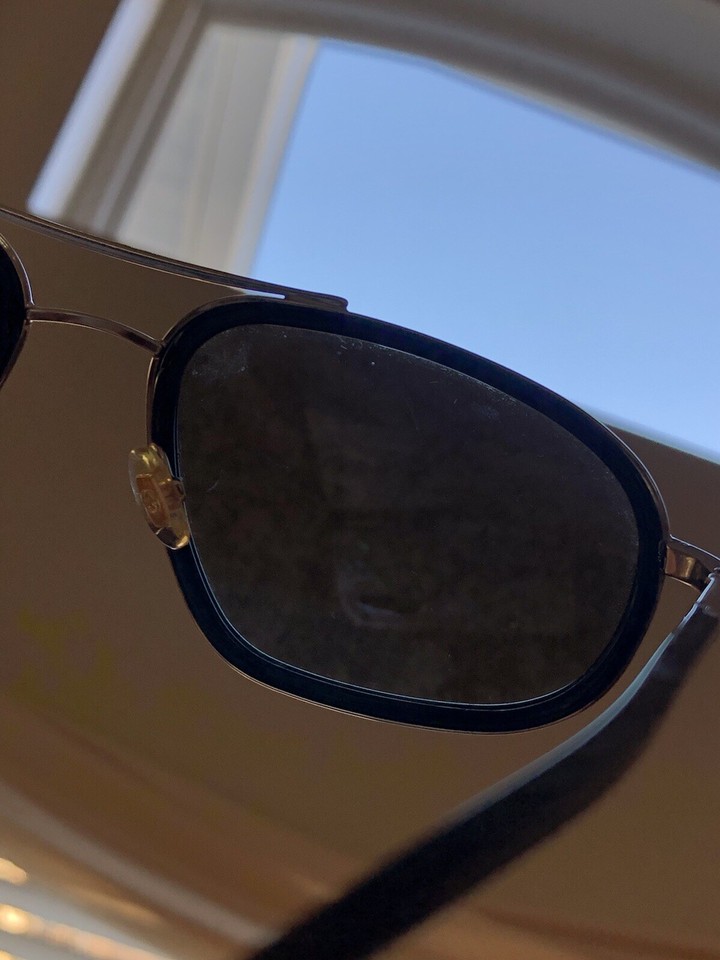 Gucci aviator sunglasses glasses silver black gray + case bendable ...