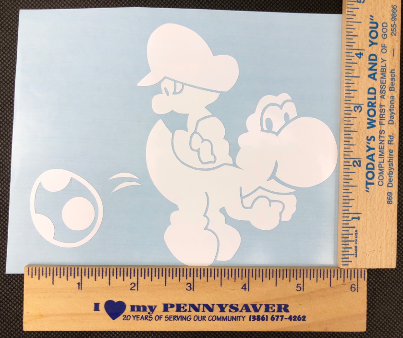 Mario Yoshi With Egg White Vinyl Car Window Laptop Decal Sticker New | eBay