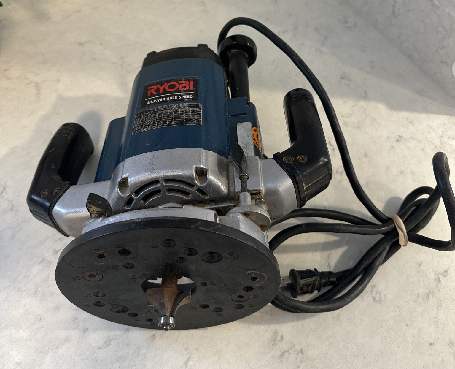 Ryobi 3 HP Router Model RE600 Variable Speed Heavy Duty Wood Working ...