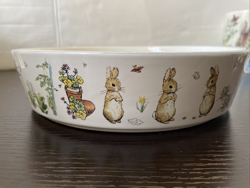 Beatrix Potter Peter Rabbit Garden Spring Easter 9” Ceramic Serving ...