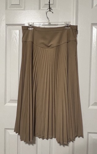 Grace Elements Tan Brown Pleated Skirt Size 14 | eBay