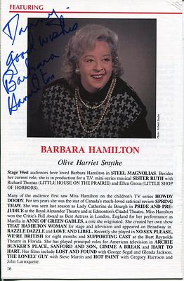 BARBARA HAMILTON ACTRESS IN HOWDY DOODY SIGNED PHOTO PAGE AUTOGRAPH ...
