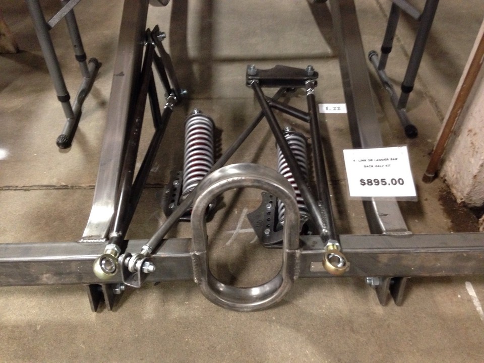 32” Ladder Bar Back 2x3” Half Kit, QA1 Single Adjustable Shocks, Ford 9 ...