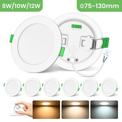 UK Ultra Slim Recessed LED Flat Panel Ceiling Spot Lights Downlights ...