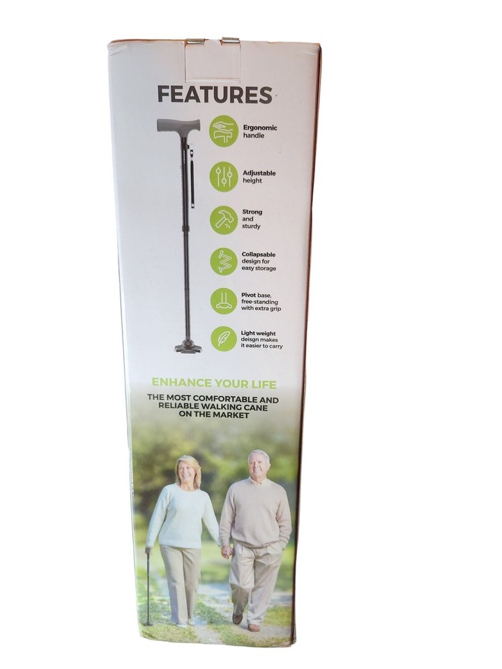Walking Cane For Men Women Free Standing Cane Foldable Pivot Tip Heavy ...