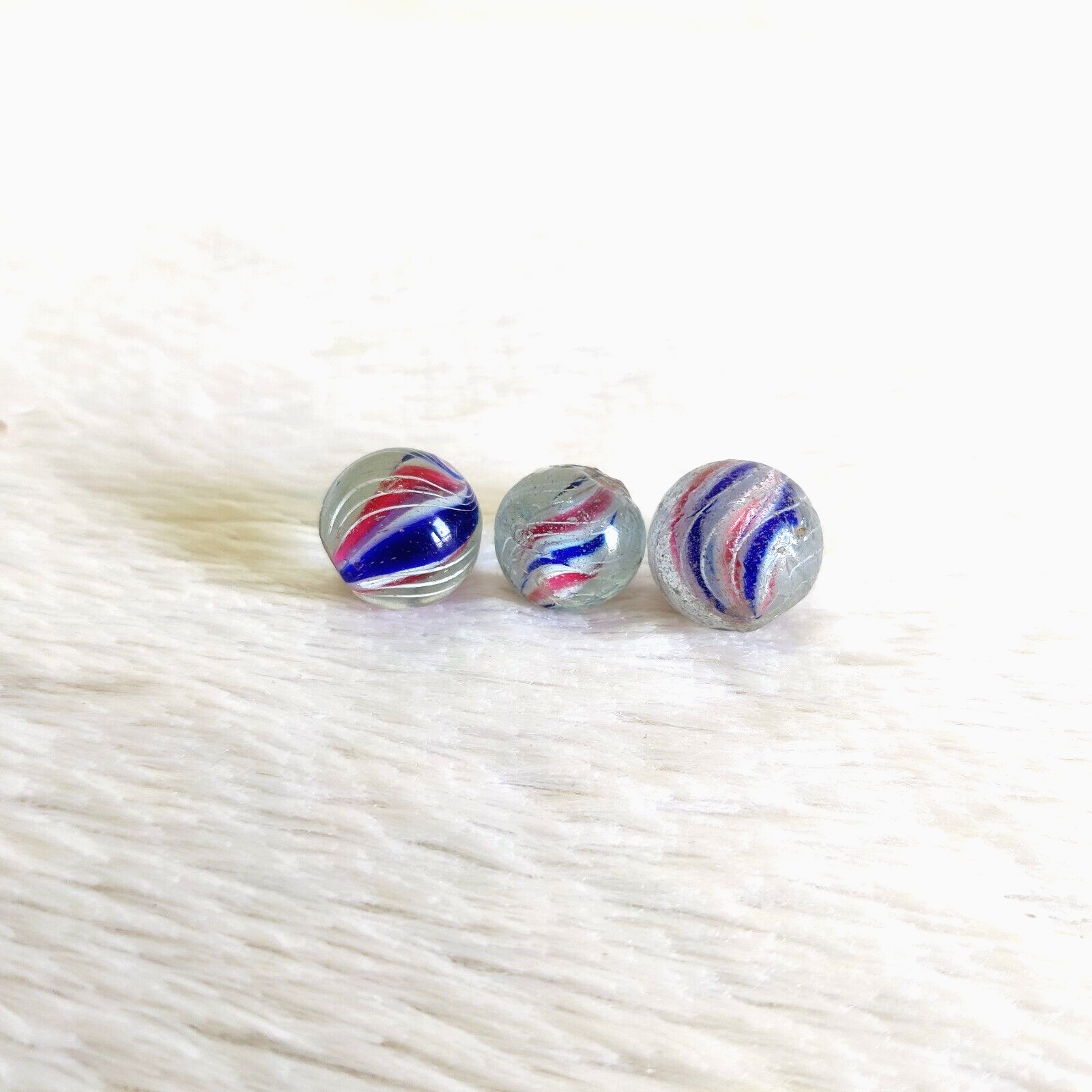 Vintage Original Handmade Solid Core Swirl Glass Marble Germany 3 Pcs ...