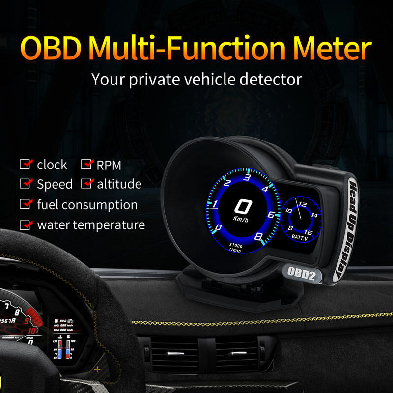 Universal HUD OBD2+GPS Head Up Display Car Digital Speedometer Odometer ...
