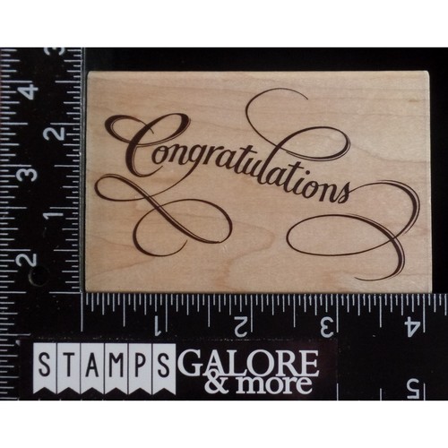 RUBBER STAMPEDE RUBBER STAMPS A857F LARGE CONGRATULATIONS SCRIPT SAYING ...