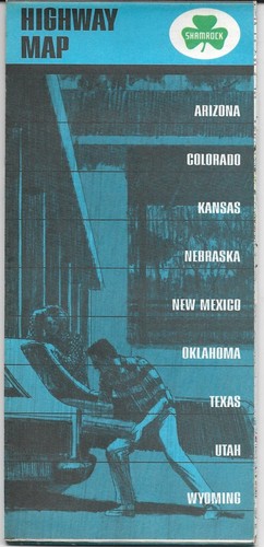 Vintage 1969 Diamond Shamrock Oil & Gas Highway Road Map AZ CO KS NM OK ...