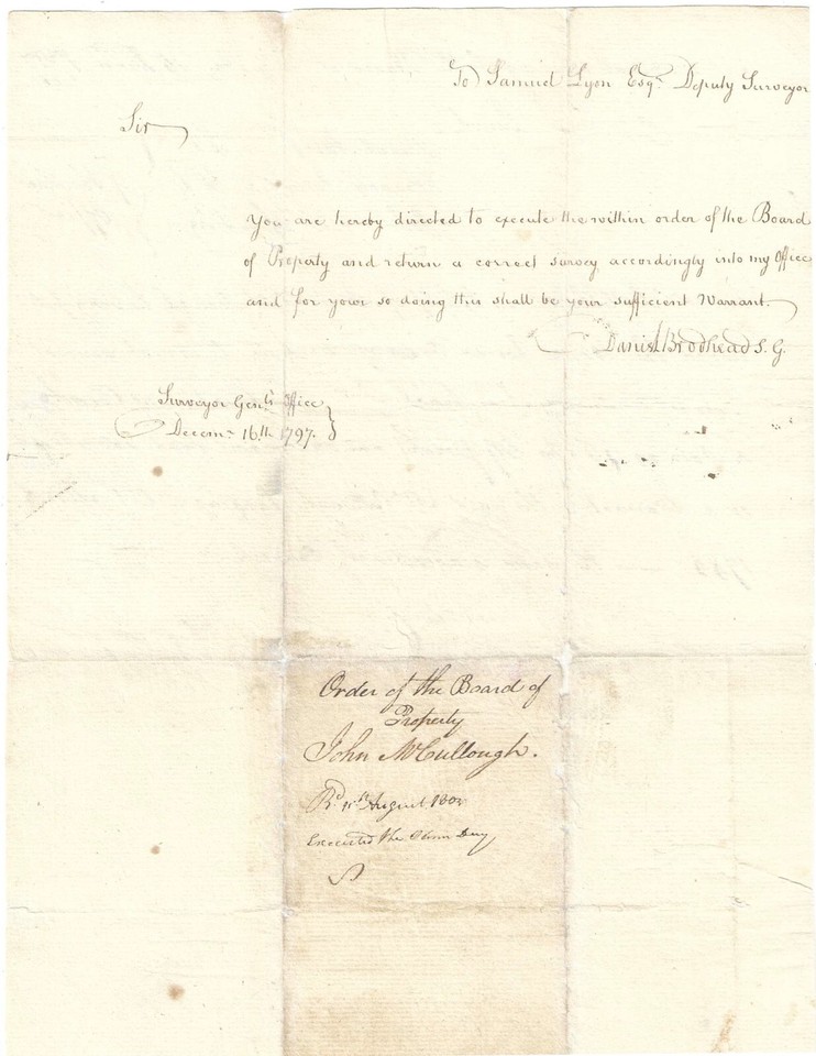 Washington Breveted Daniel Brodhead Sends Order For Surveying | eBay