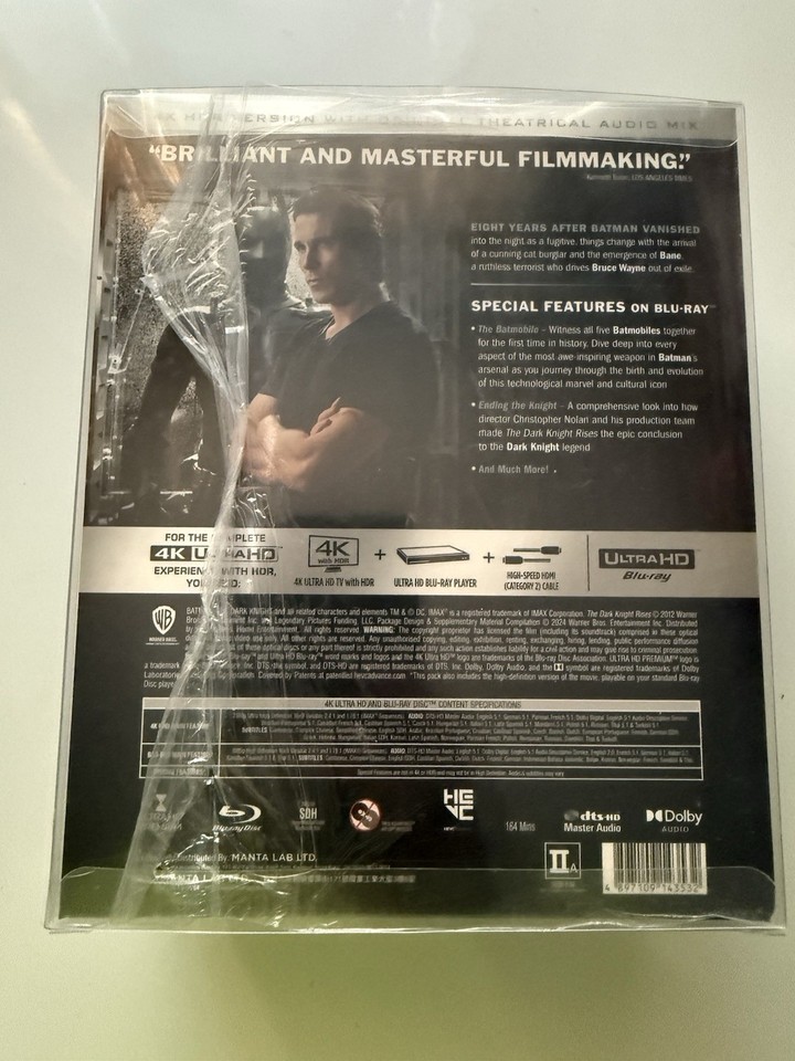 The Dark Knight Rises 4K Ultra HD Manta Lab One Click OOP Brand New ...
