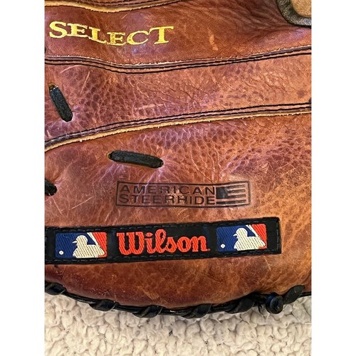 Wilson 12.5" Baseball Glove Brown Unisex MLB Logo Patch steerhide ...