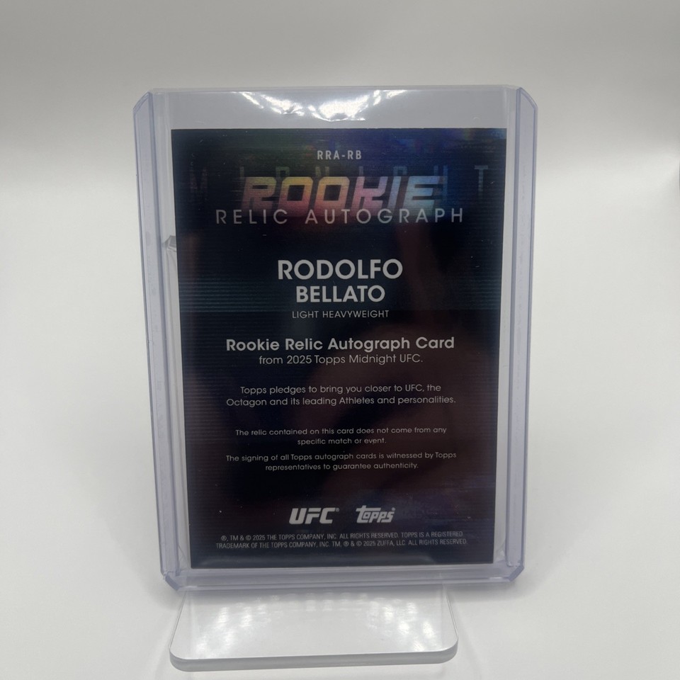 2025 Topps Midnight UFC - Rookie Relic Autographs Rodolfo Bellato #RRR ...