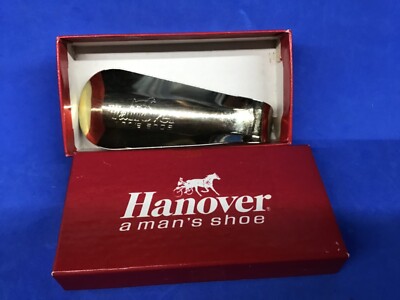 HANOVER A Man's Shoe Gold Color Shoehorn Advertising Horse & Jockey ...