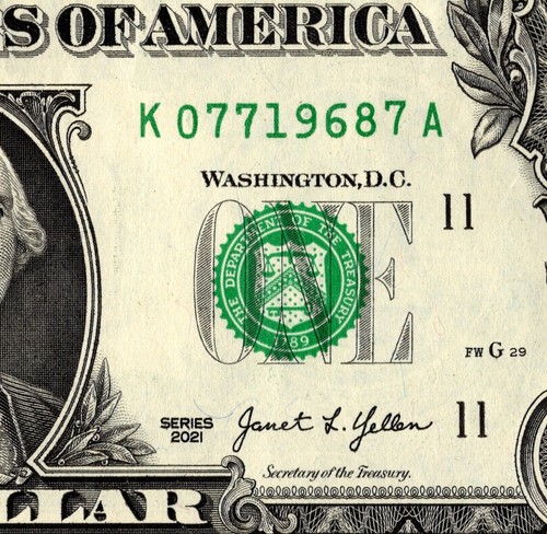 July 7 1968 Birthday note Fancy Serial Number One Dollar Bill ...