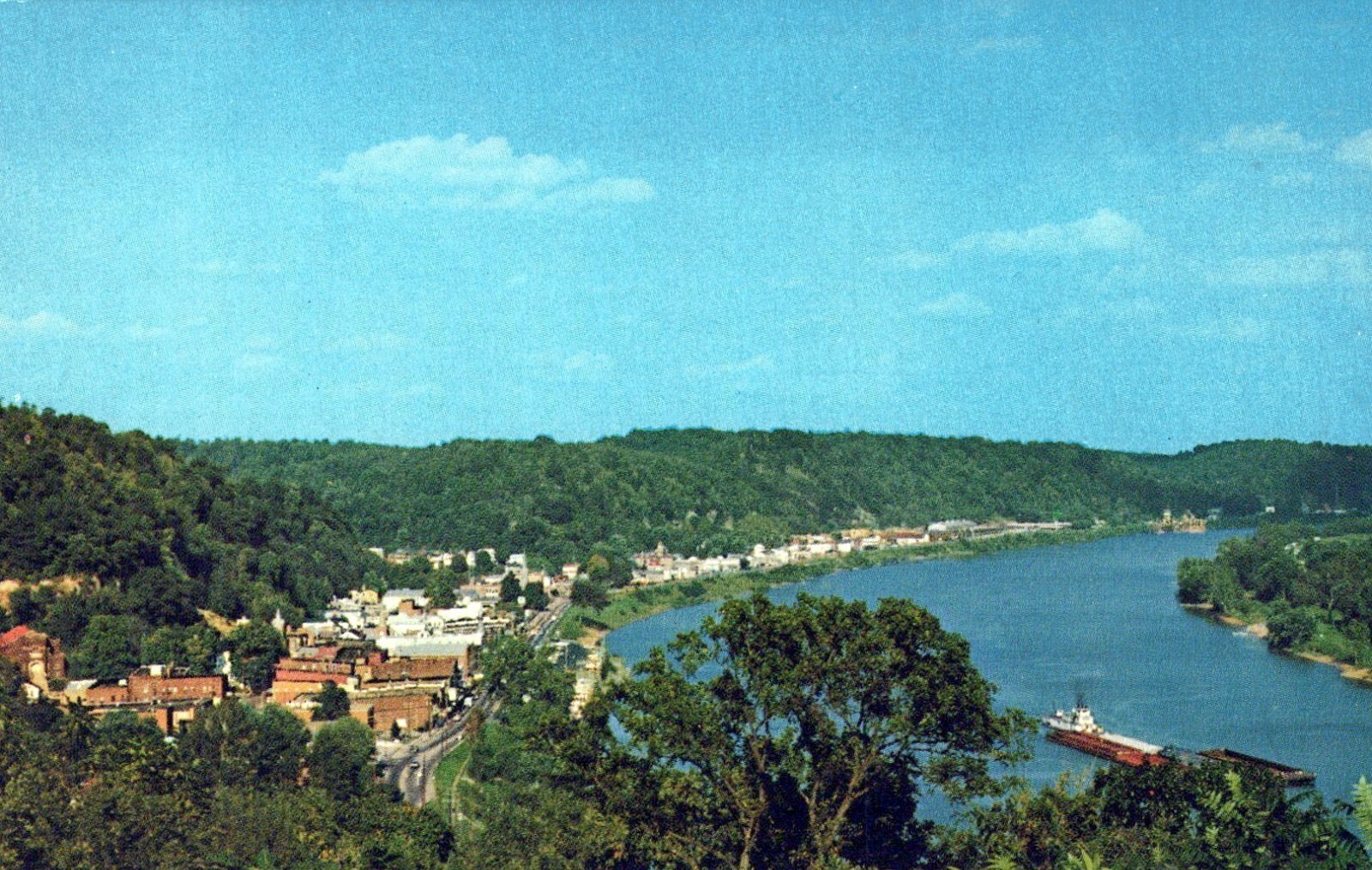 Overlooking the Pomeroy Bend of the Beautiful Ohio River Postcard | eBay