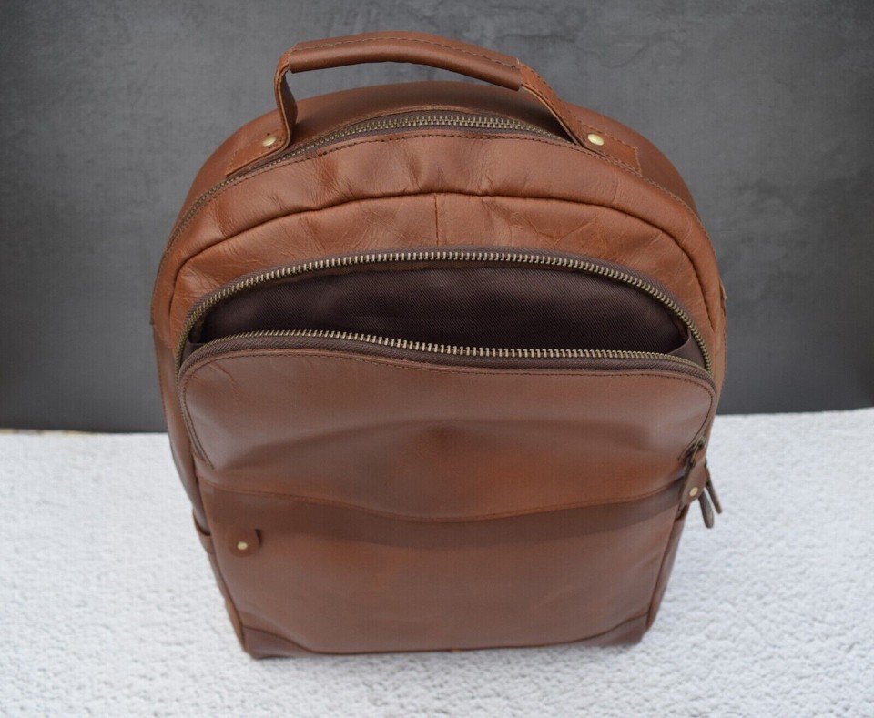 Buffalo Leather Backpack Shoulder Bag 15" Laptop Rucksack Office School ...