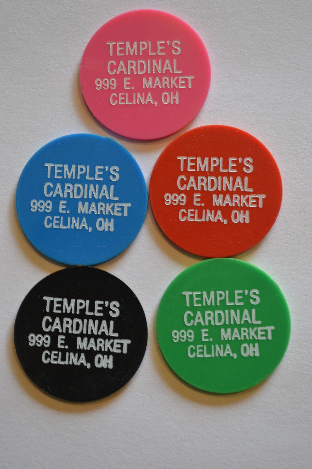 Food Stamp Tokens Set (5) TEMPLE'S CARDINAL MARKET, CELINA, OHIO | eBay