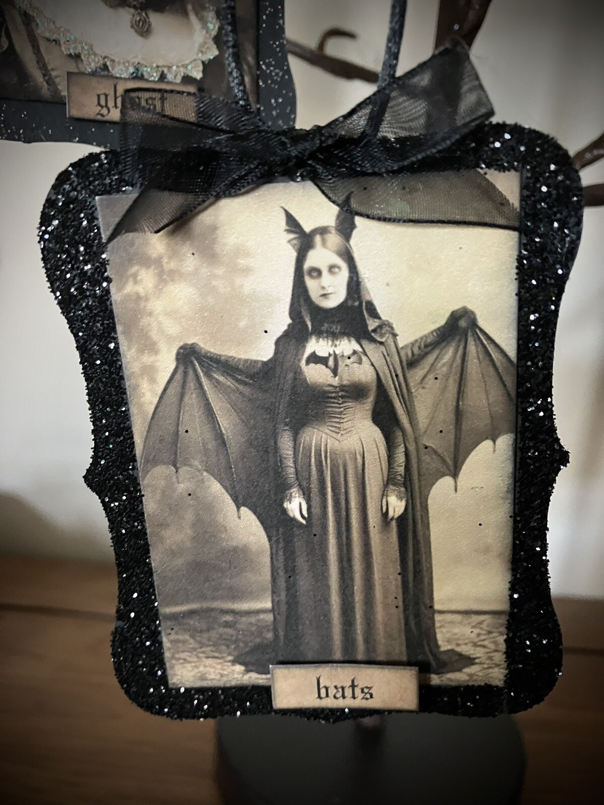 Vintage Style Spooky Halloween Tree Ornament Bat Lady | eBay UK