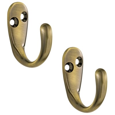 Bulldog Hardware DHH-435 Single Prong Robe Hook Antique Brass- 2Pk | eBay