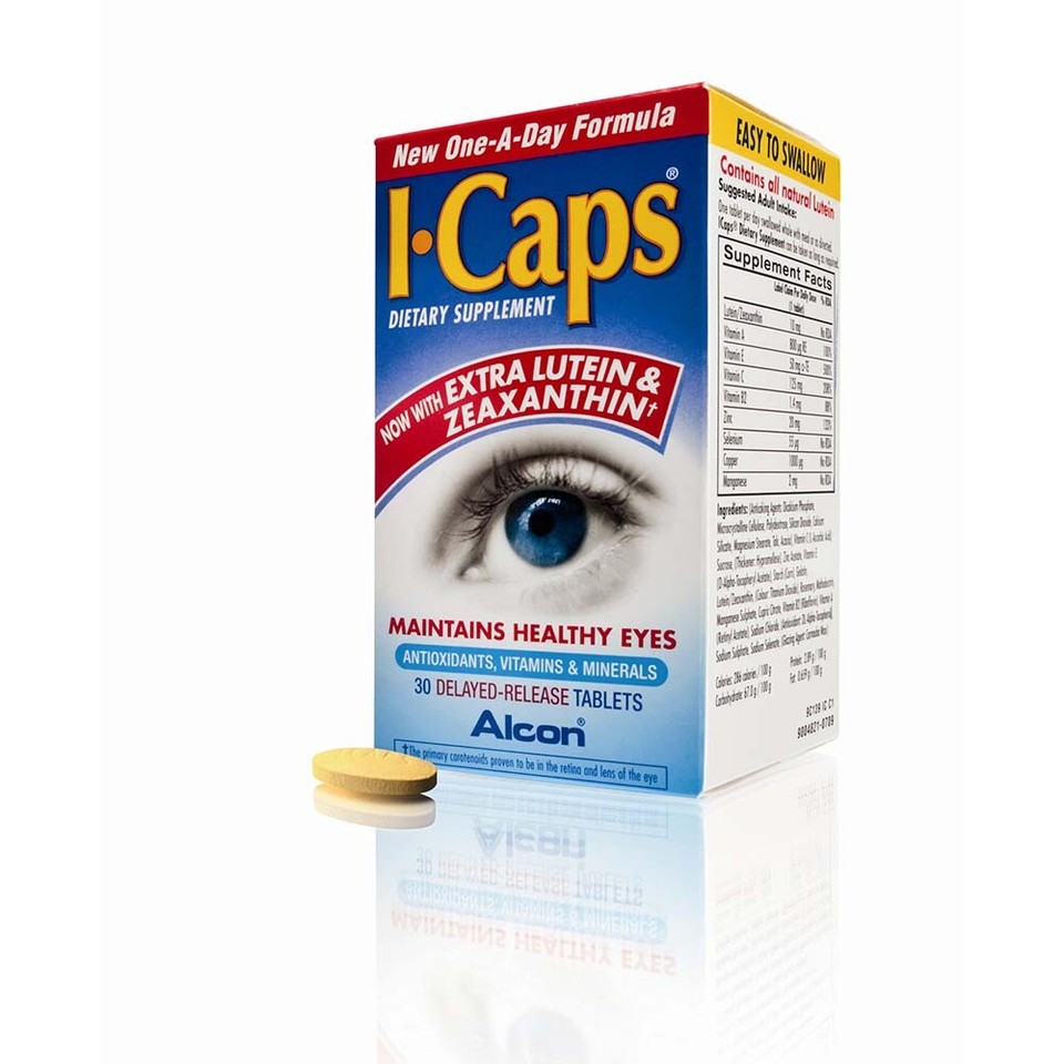 I-Caps Dietary Supplement for Healthy Eyes 60 -120 Tablets icaps Alcon ...