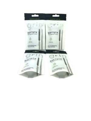 Grin Softstx The Perfect Pick Minty Charcoal 90 Interdental Toothpicks ...