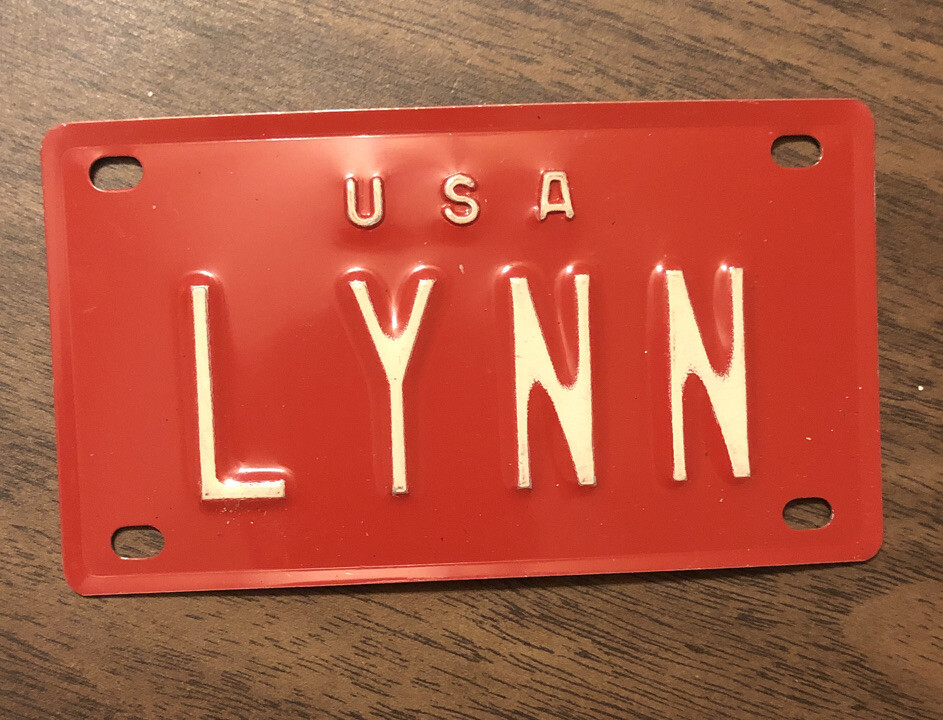 Mini Lynn License Name Plate USA 2.25”x4” Bike Motorcycle Bicycle ...